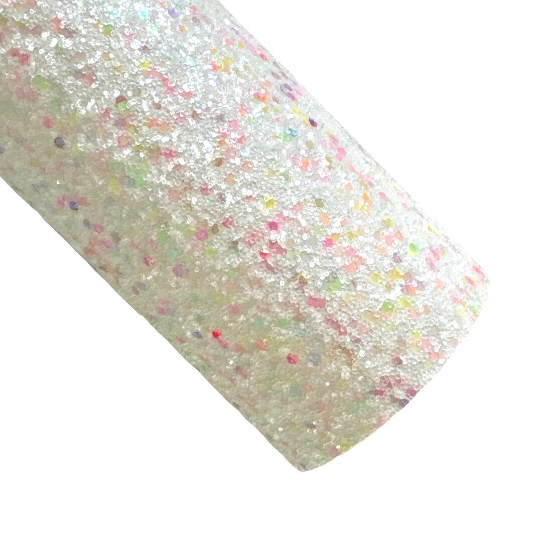 White Rainbow Unicorn Sparkles Chunky Glitter Leather - Etsy