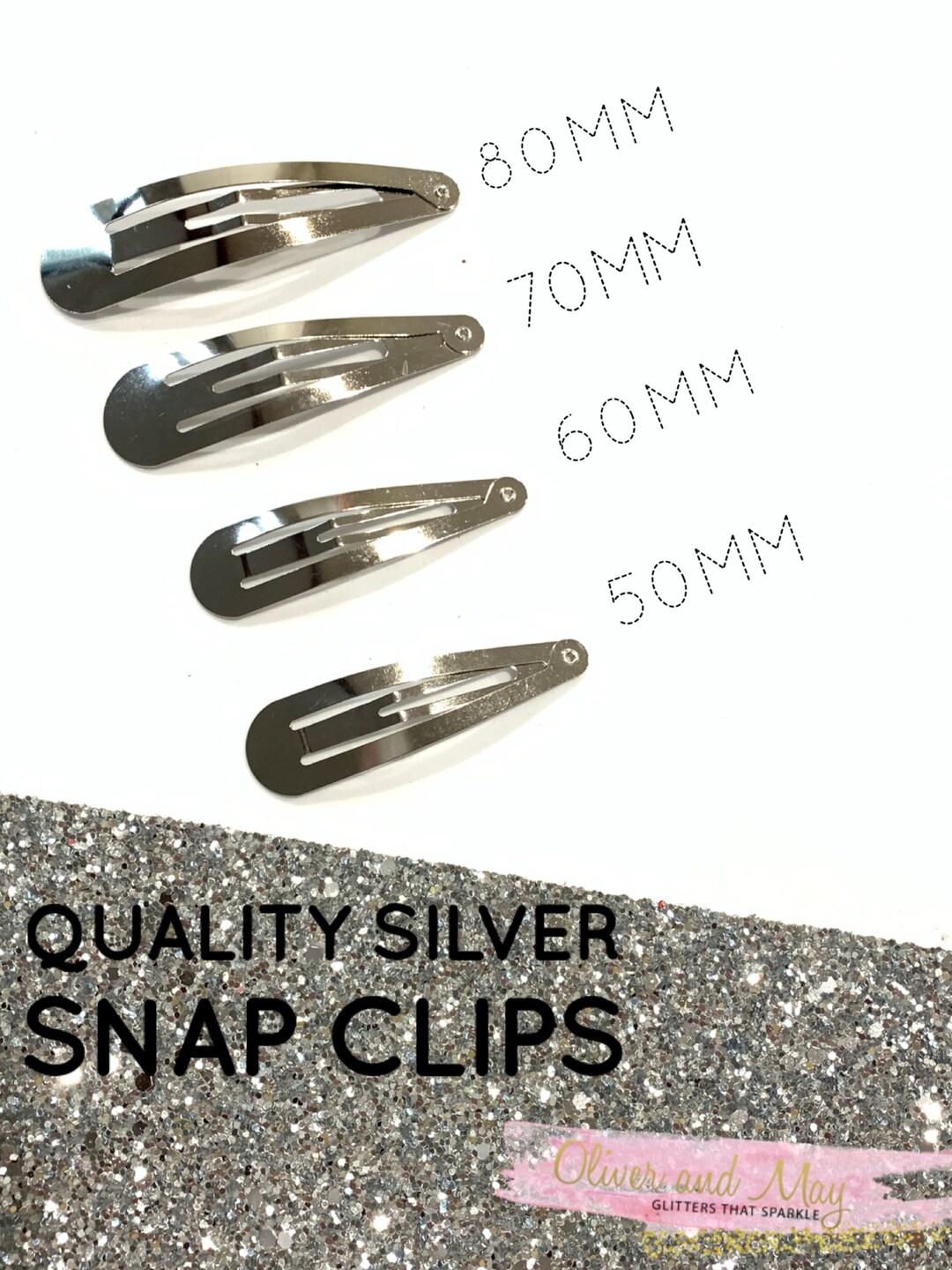70mm Silver Tear Drop Snap Clips - Etsy