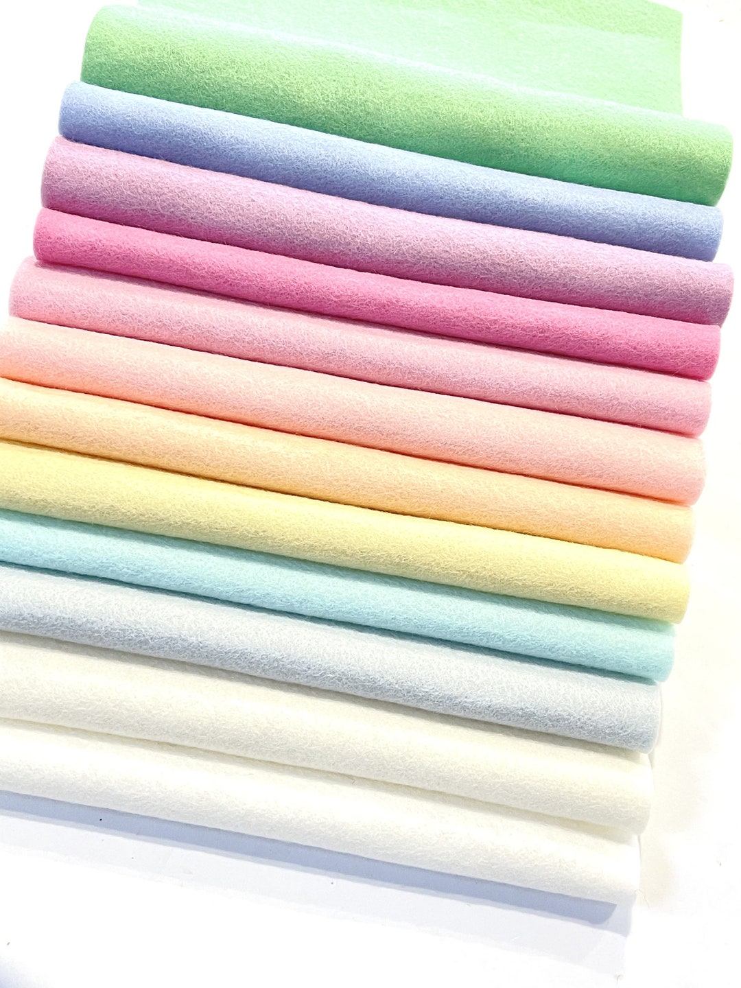 Pastel Unicorn Rainbow Merino Wool Felt 12 Sheet Bundle - 8" X 12" Felt ...