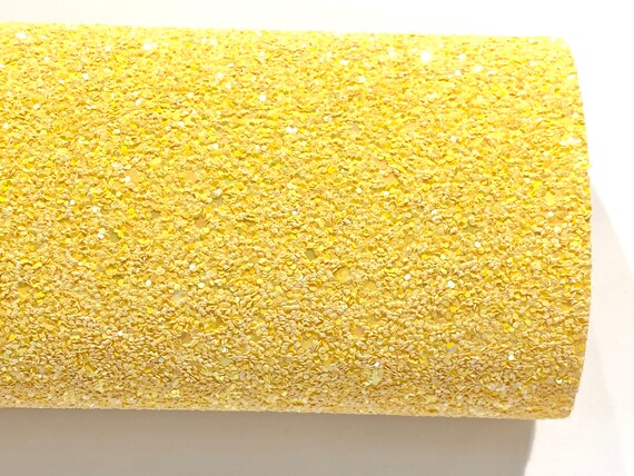 Yellow Chunky Glitter Fabric Sheet A5 orA4 Size Yellow Glitter Fabric ...