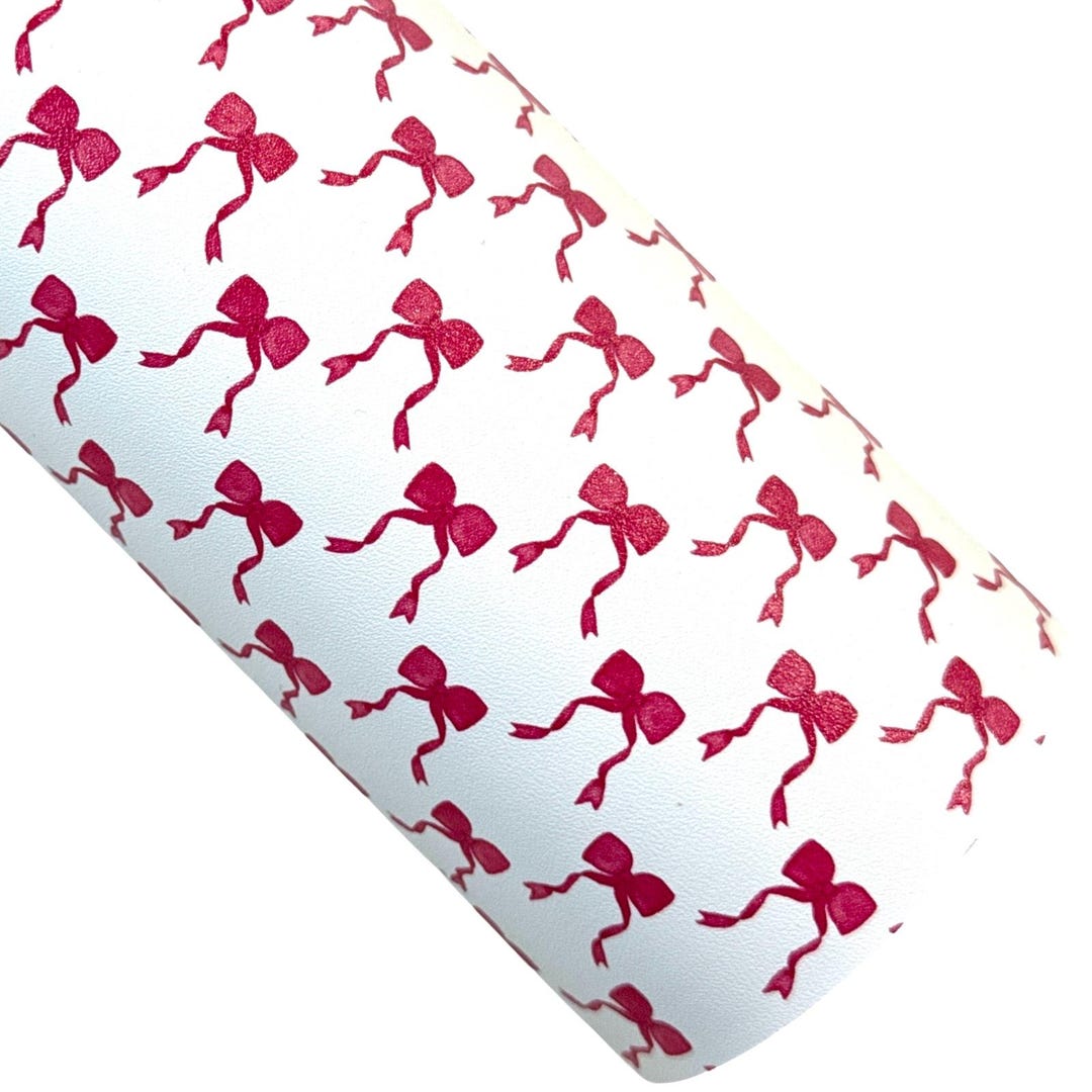 Red Ribbon Bows Custom Print Leatherette - Etsy