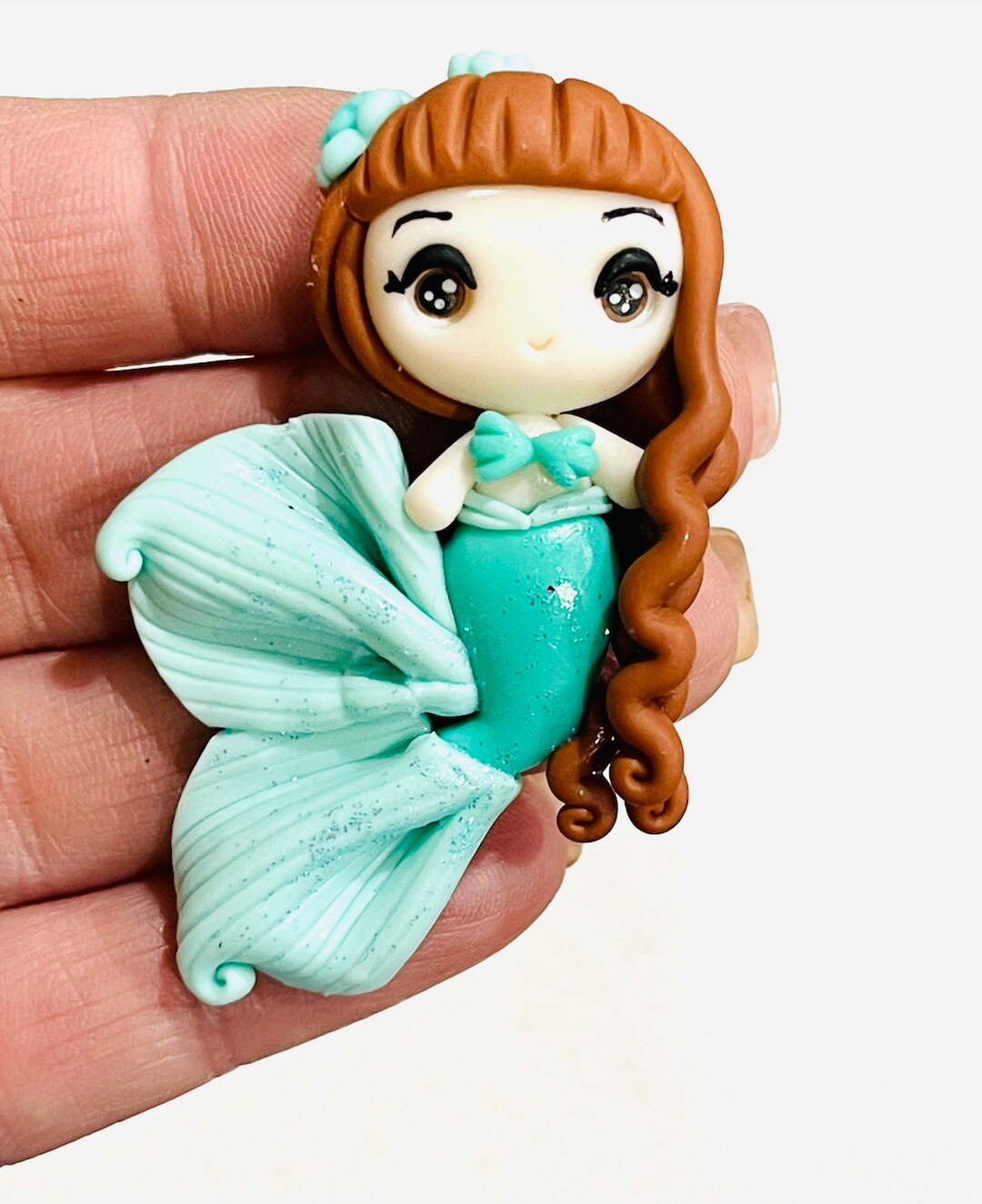 Fancy Pink and Mint Mermaid Bow Clays - Choice of 2 - From Our New ...