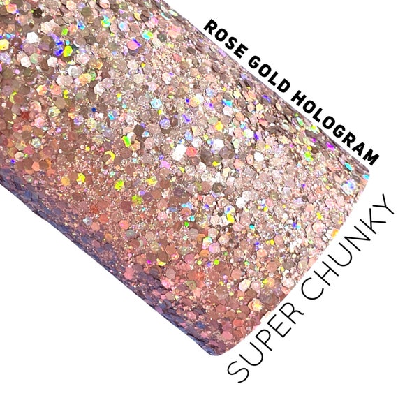 Rose Gold Ruby Hologram Super Chunky Glitter Leather by Oliver and May ...