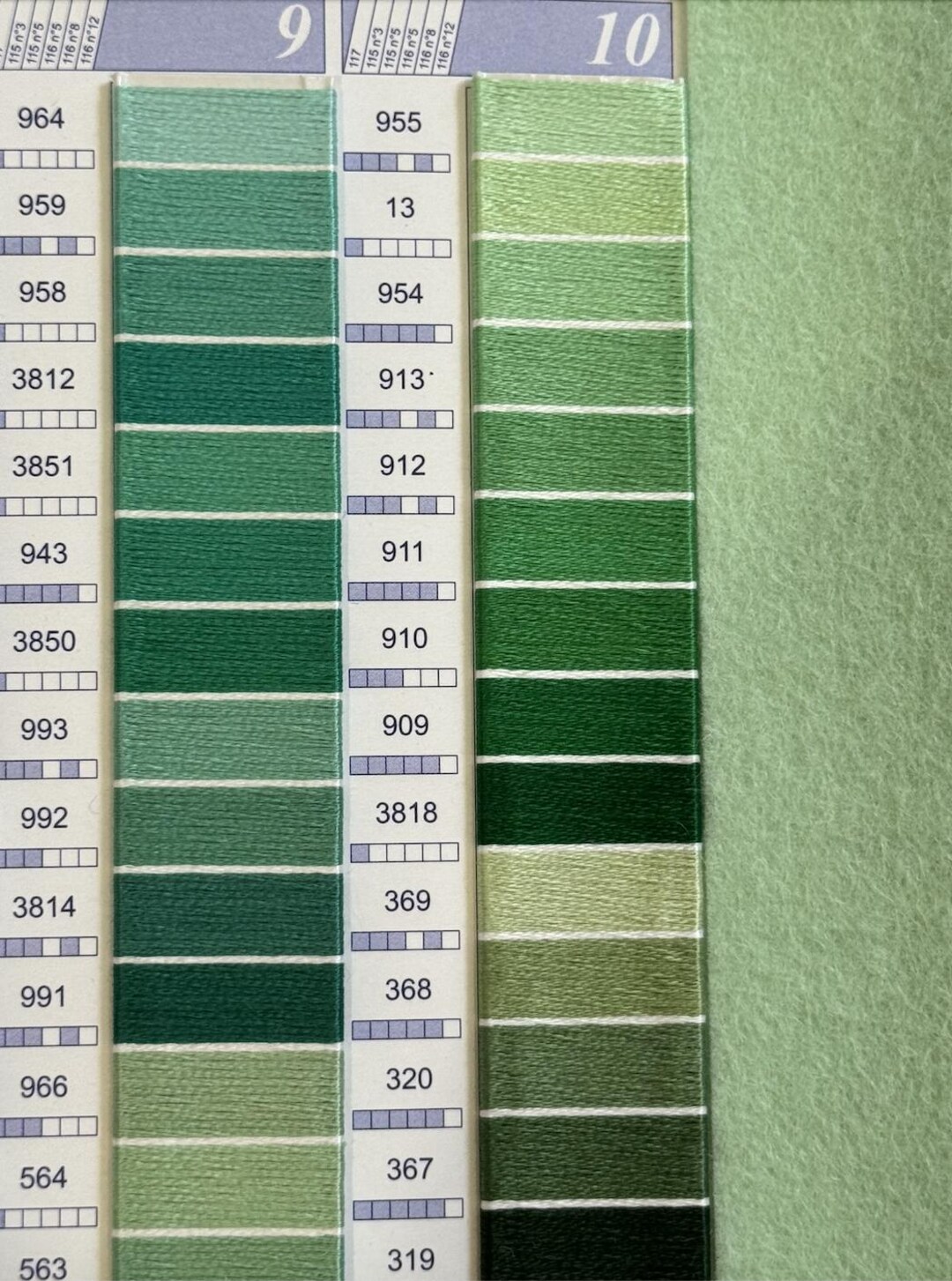 DMC Stranded Cotton Threads - Pale Green 955 · Match for Celadon - Etsy