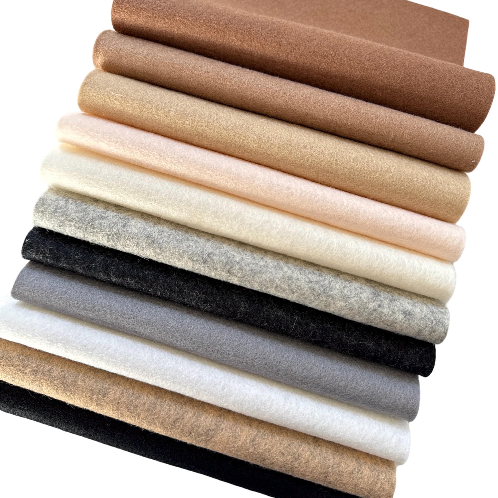 Neutral Pure Wool Felt 11 Sheet Bundle With Optional 11 Pack of ...