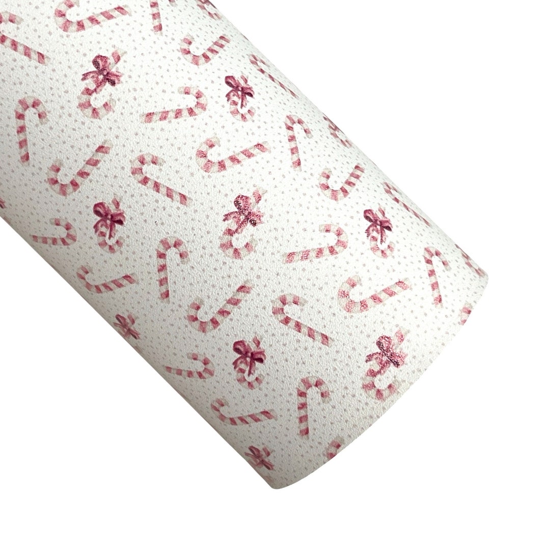Pink Bow Candy Cane Faux Leatherette - Etsy