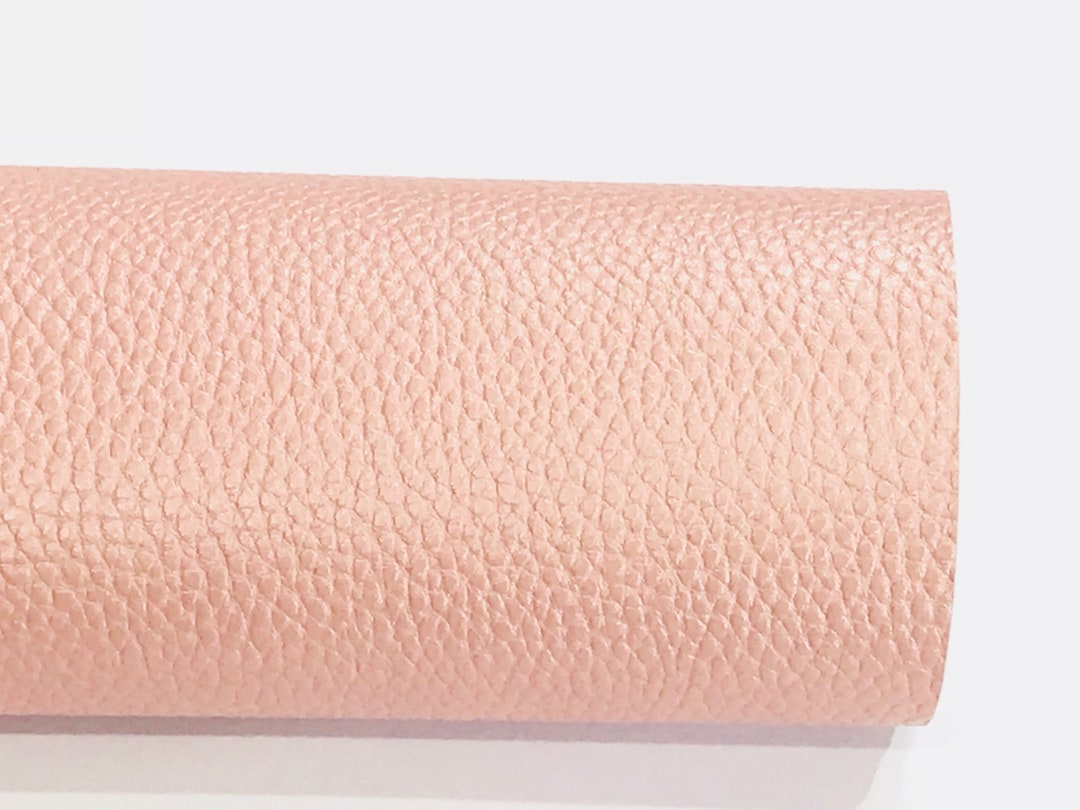 Pale Pink Pearl Leatherette 1.2mm Thickness Lychee Print Soft Pink Faux ...