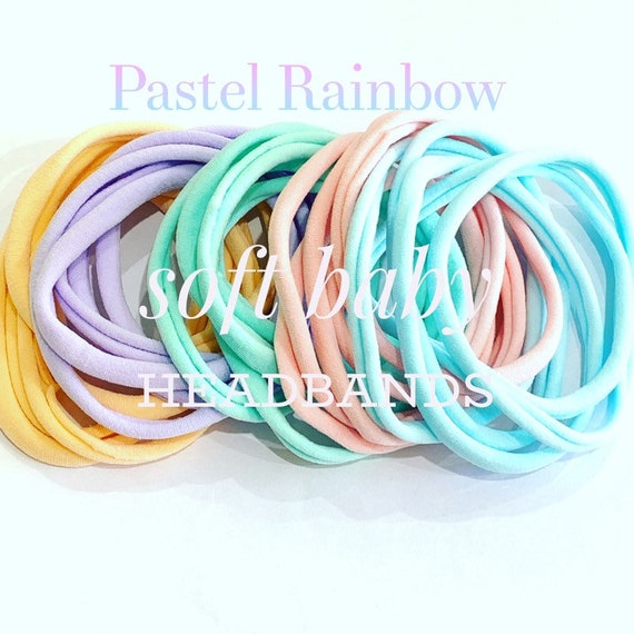 Pastel Super Soft Nylon Headbands - Mix lot of 25 by Oliver and May ...