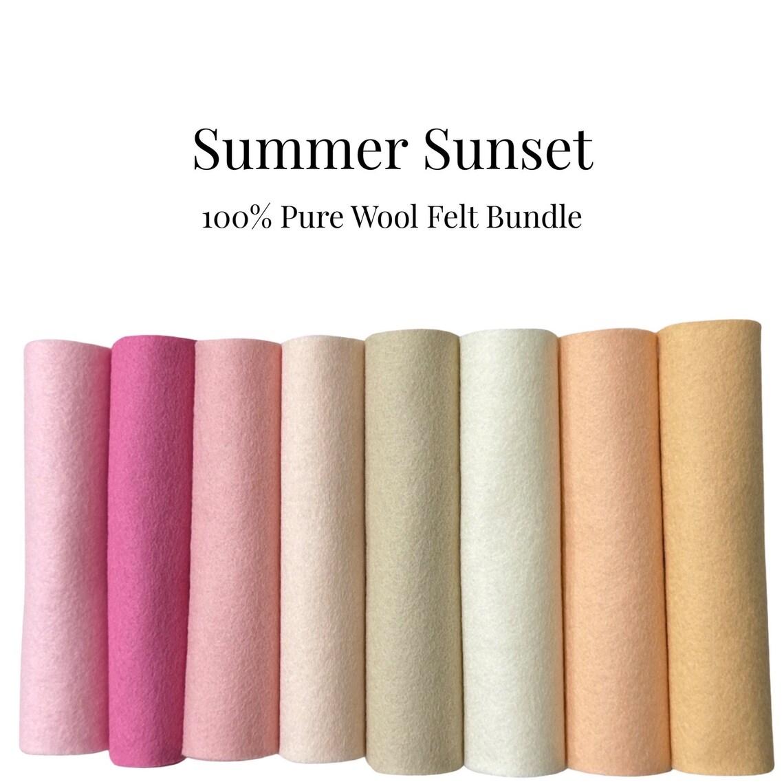 Summer Sunset 100% Pure Wool Felt Bundle of 8 - Etsy