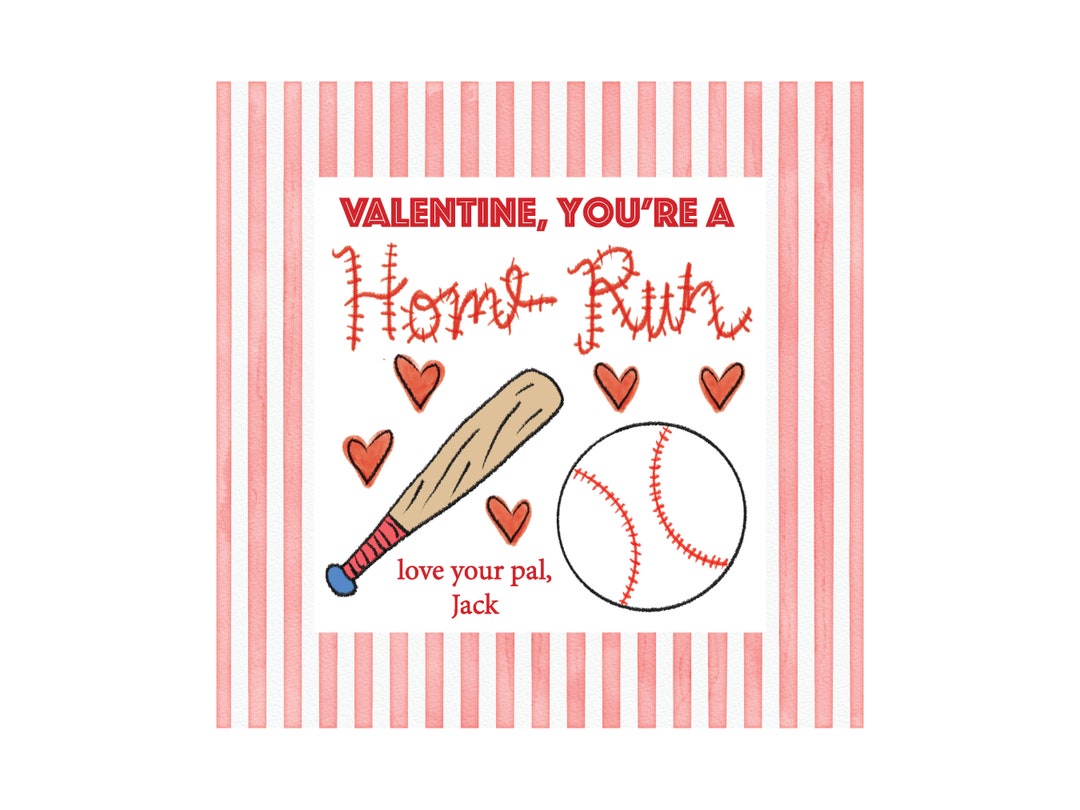 Baseball Valentine / Baseball Valentines / Home Run Valentine / Home ...