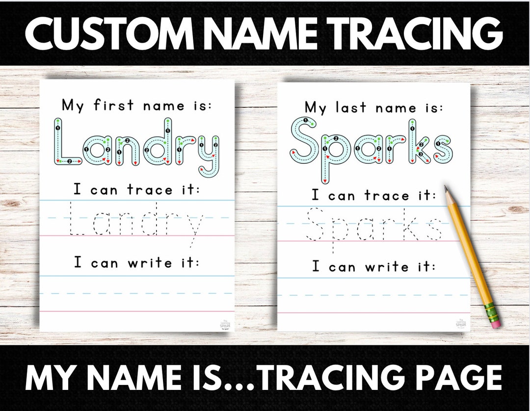 Custom First and Last Name Tracing Page | Personalized Name | First and ...