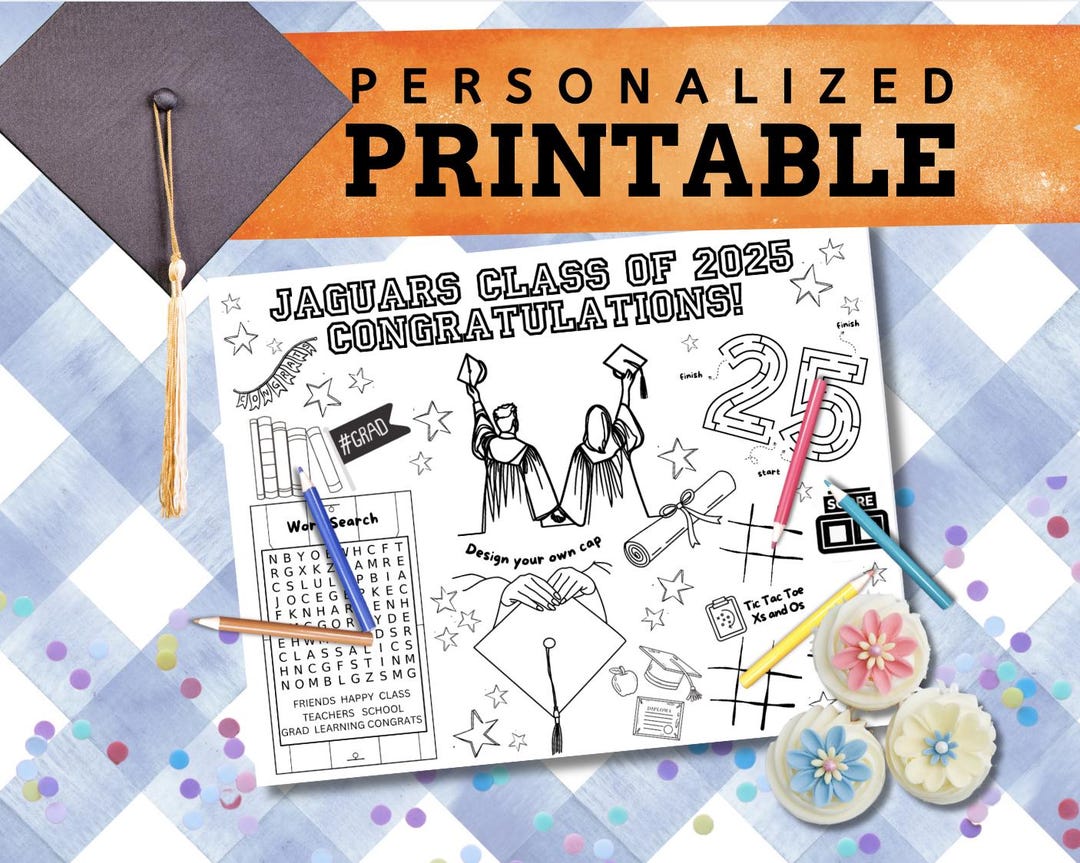 Graduation Activity Placemat | Graduation Party | Kids Party Favor ...
