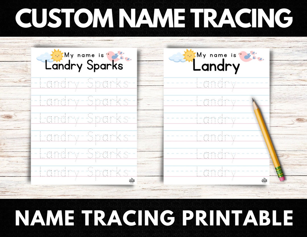 Spring Custom First Name Tracing | Personalized Name Handwriting ...