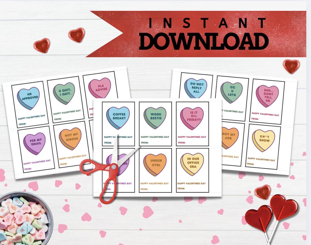 Funny Workplace Conversation Hearts | Office Candy Heart Valentines ...