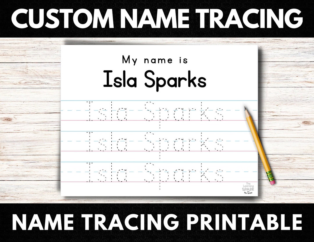Custom Name Tracing Sheet I Handwriting Practice I Personalized Name ...