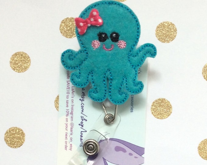 Octopus Reel Badge-octopus Badge-octopus Reel animal Badge pediatric ...