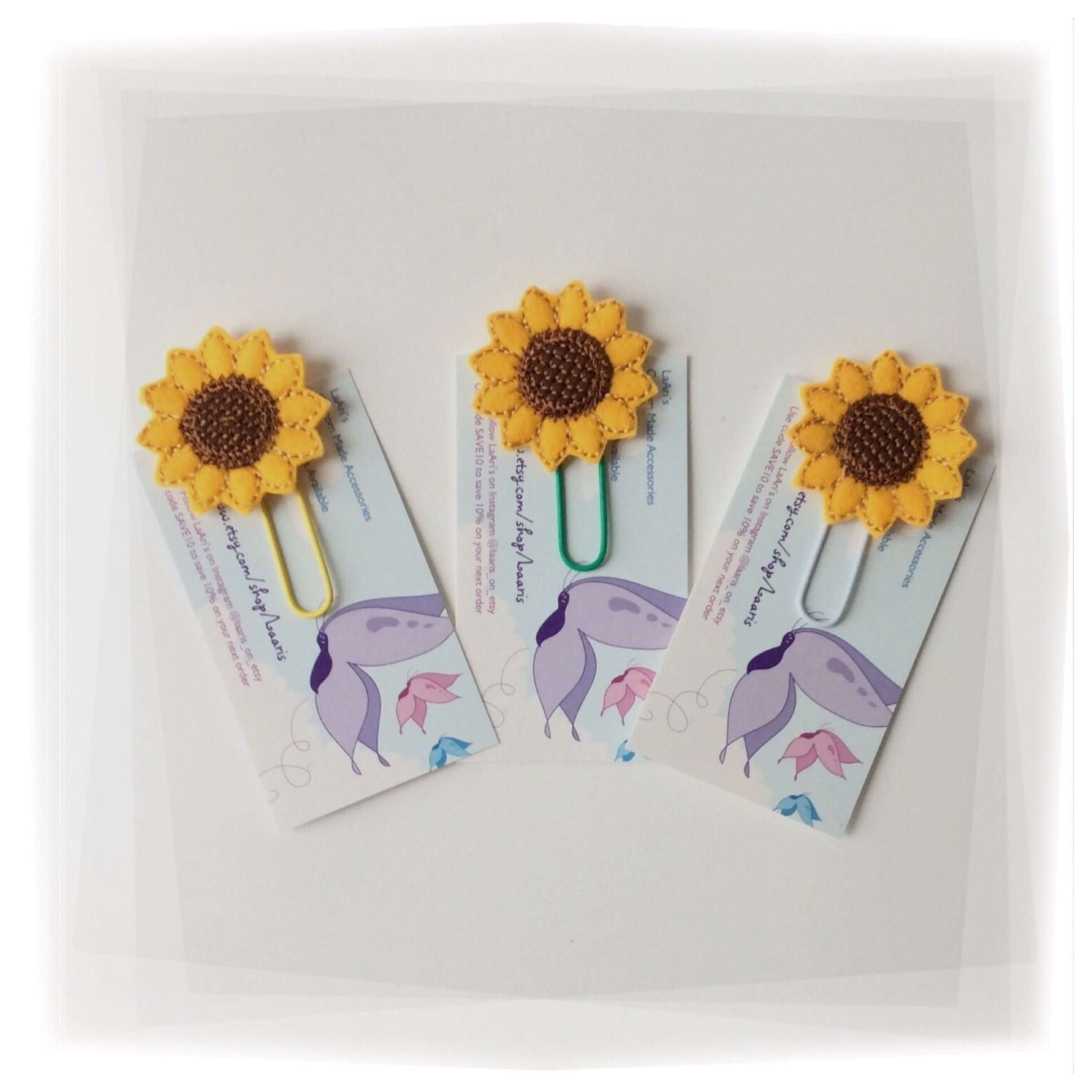 Sunflower Paper Clip-sunflower Planner Clip-planner Accessory - Etsy