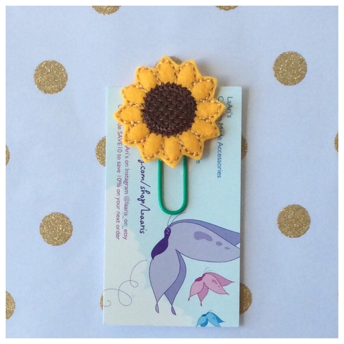 Sunflower Paper Clip-sunflower Planner Clip-planner Accessory - Etsy