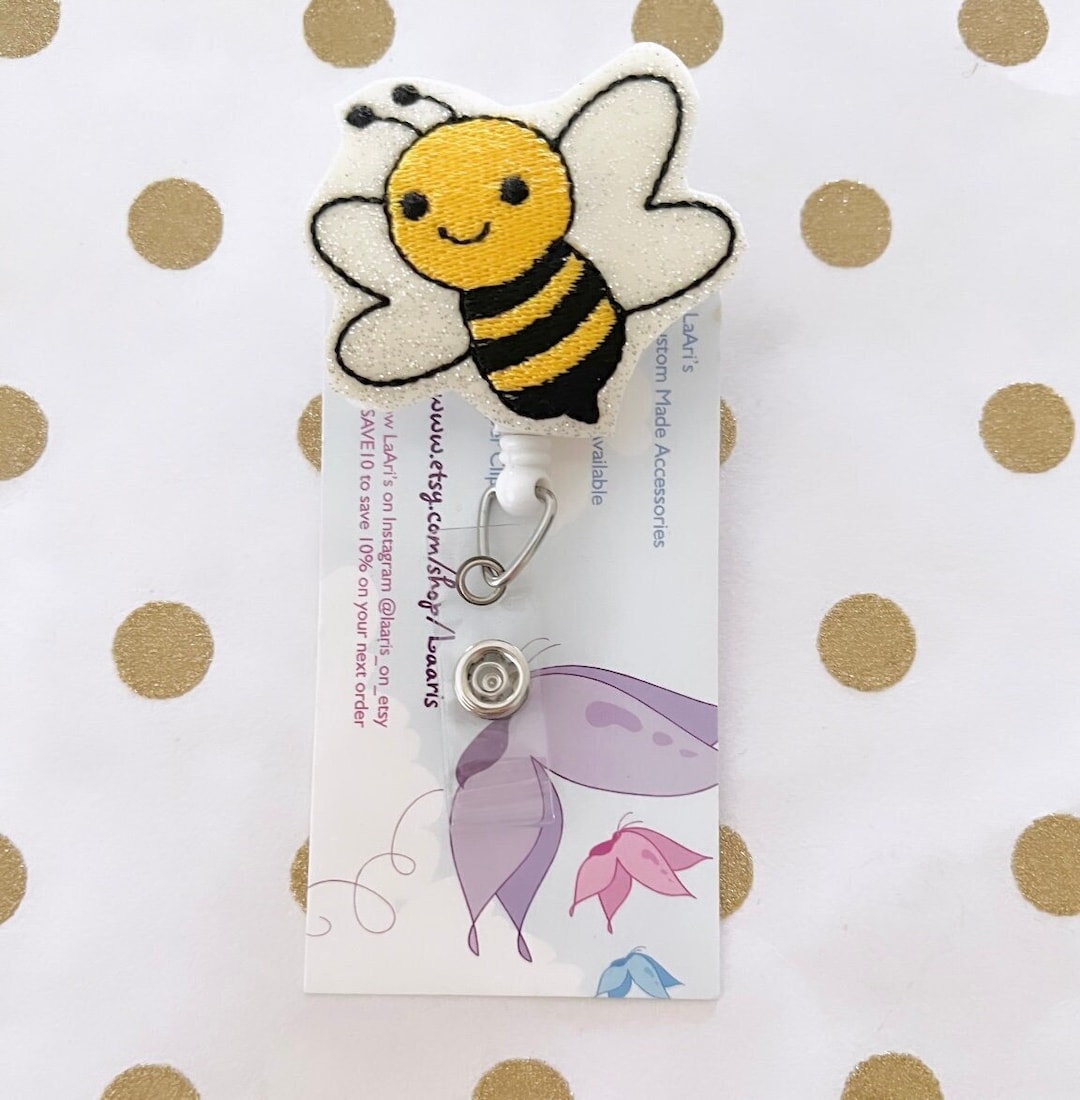 Bumble Bee Retractable Reel Badge - Etsy