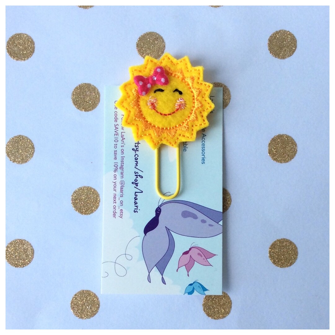 Sun Paper Clip-sun Planner Clip-planner Accessory-sun Planner Clip-sun ...