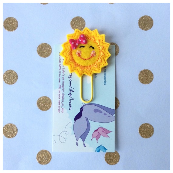 Sun Paper Clip-sun Planner Clip-planner Accessory-sun Planner | Etsy