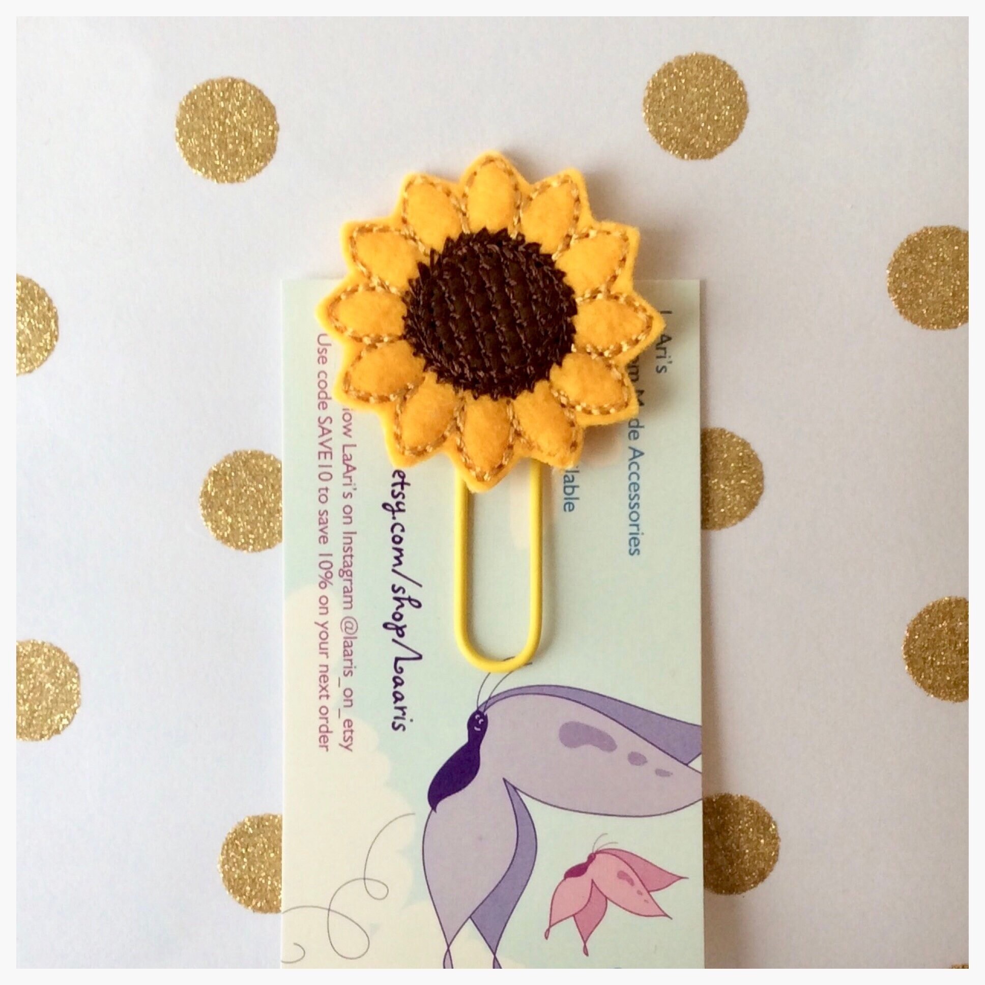 Sunflower Paper Clip-sunflower Planner Clip-planner Accessory - Etsy