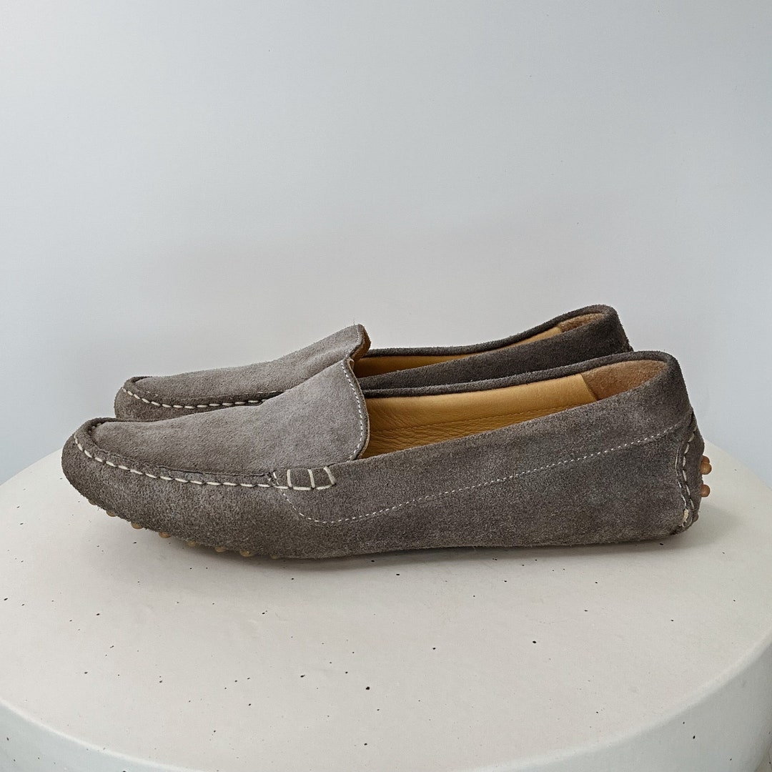Italian Made M. Gemi 'felize' Grey Suede Driving Loafers - Etsy