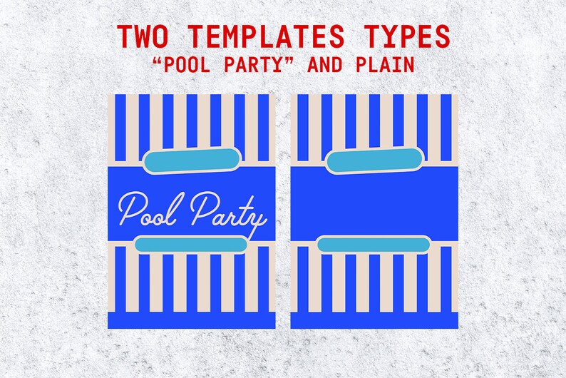 Pool Party Invitation Poster Design Template - Etsy