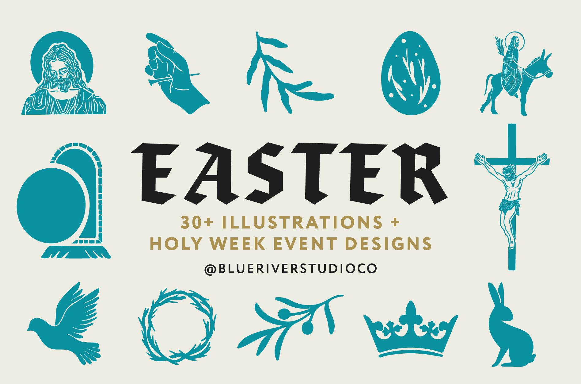 Easter Icons + Event Design Bundle - Etsy