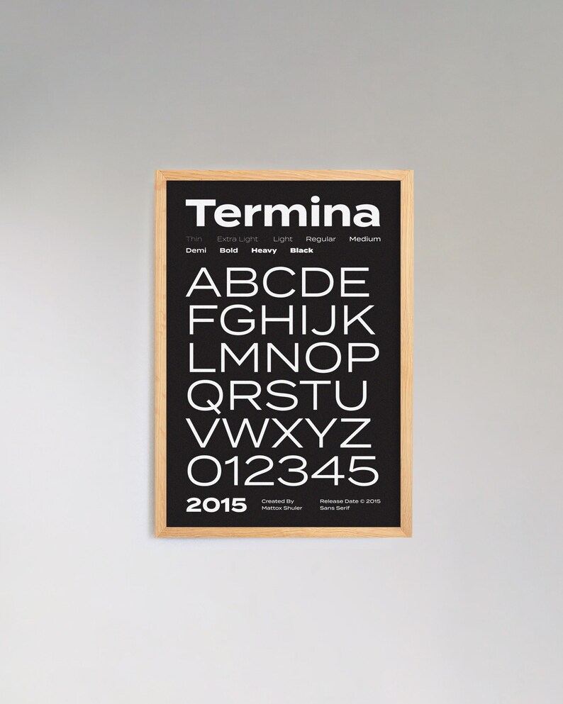 Termina Font Typography Print ~ Printable Wall Art ~ Typography Decor ...