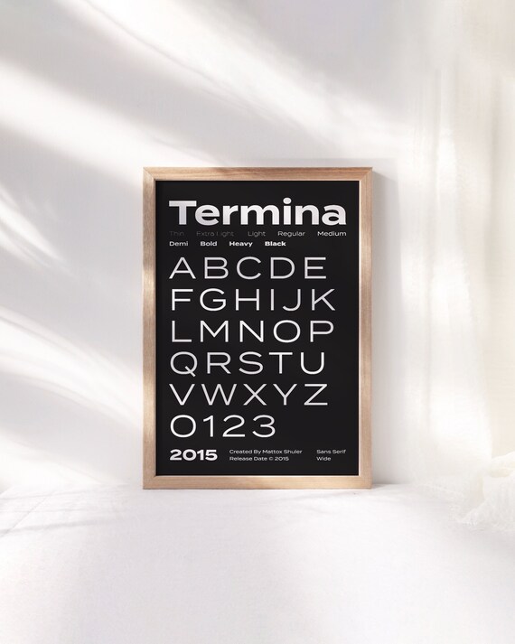 Termina Font Typography Print Printable Wall Art - Etsy