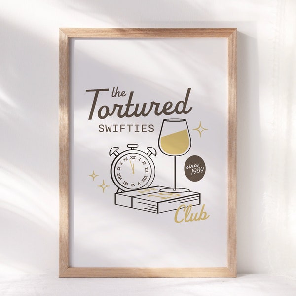 Taylor Swift Tortured Swifties Club Printable Wall Art Tortured Poets ...