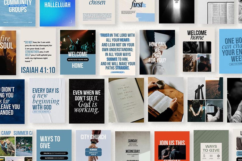 100 Church Social Media Graphics Editable in Canva - Etsy