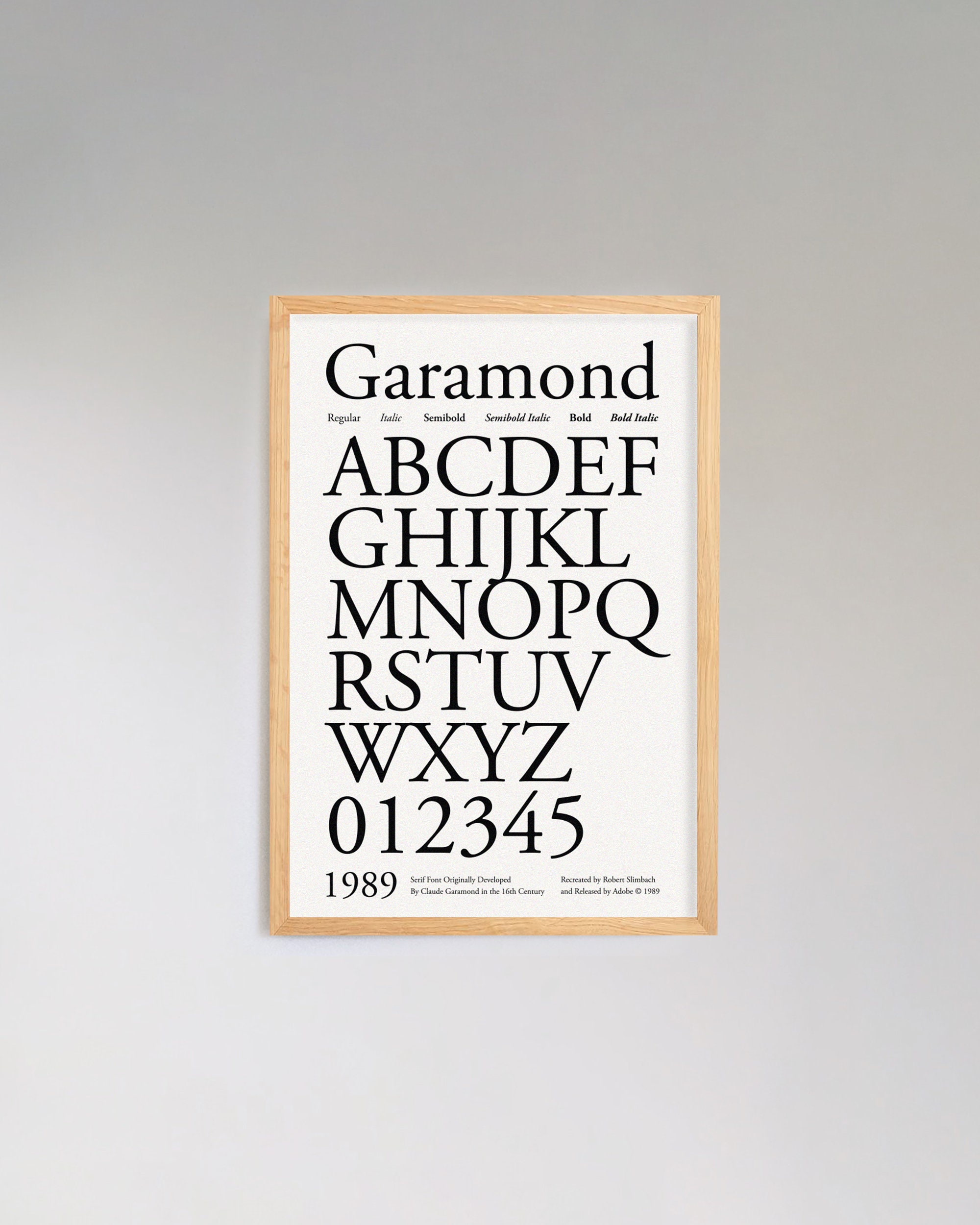 Garamond Font Typography Print ~ Printable Wall Art ~ Typography Decor ...