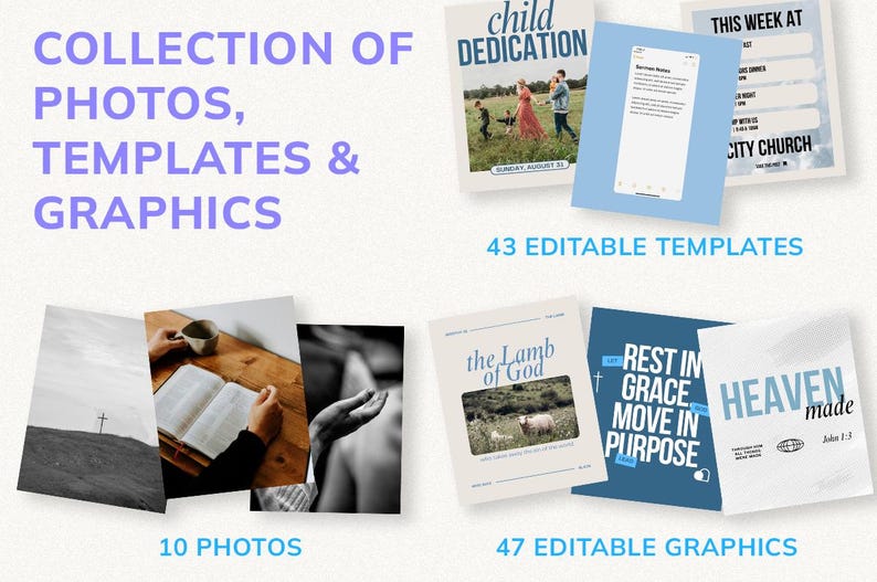 100 Church Social Media Graphics Editable in Canva - Etsy