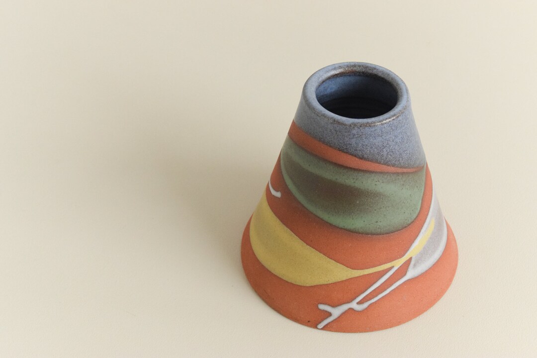 Vintage Studio Pottery Ceramic Conical Vase - Etsy