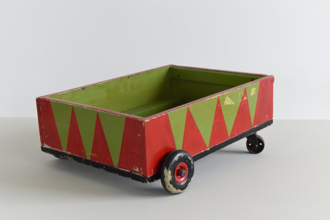 Vintage Handmade Wooden Toy Trailer - Etsy