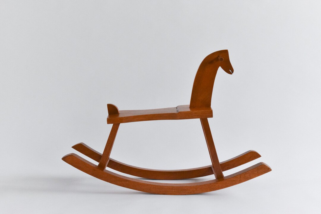 Vintage 1950s Small Wooden Rocking Horse - Etsy