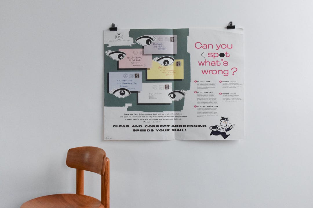 Vintage 1960s GPO Post Office Poster - Etsy