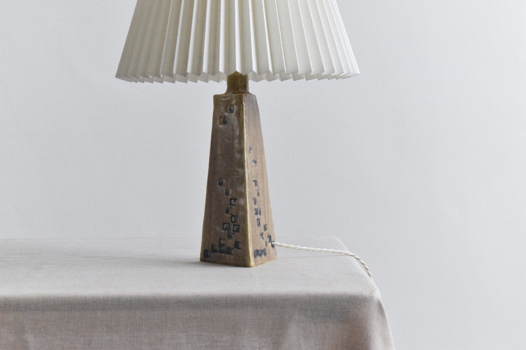 Vintage Patterned Ceramic Triangular Table Lamp Base - Etsy