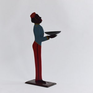 Vintage Folk Art Wooden Bell Boy Display Stand - Etsy