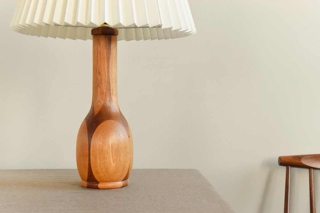 Vintage Two Tone Wooden Table Lamp Base - Etsy