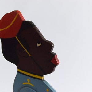 Vintage Folk Art Wooden Bell Boy Display Stand - Etsy