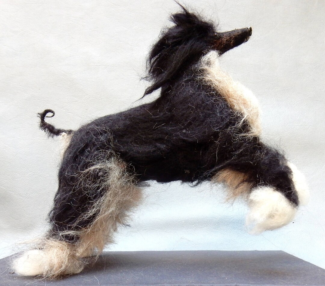 Custom Needle Felted Afghan Hound Replica: Flexible Dog Sculpture ...
