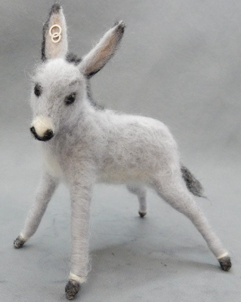 Custom Needle Felted Donkey Miniature: Farm Animal Replica From Photos ...