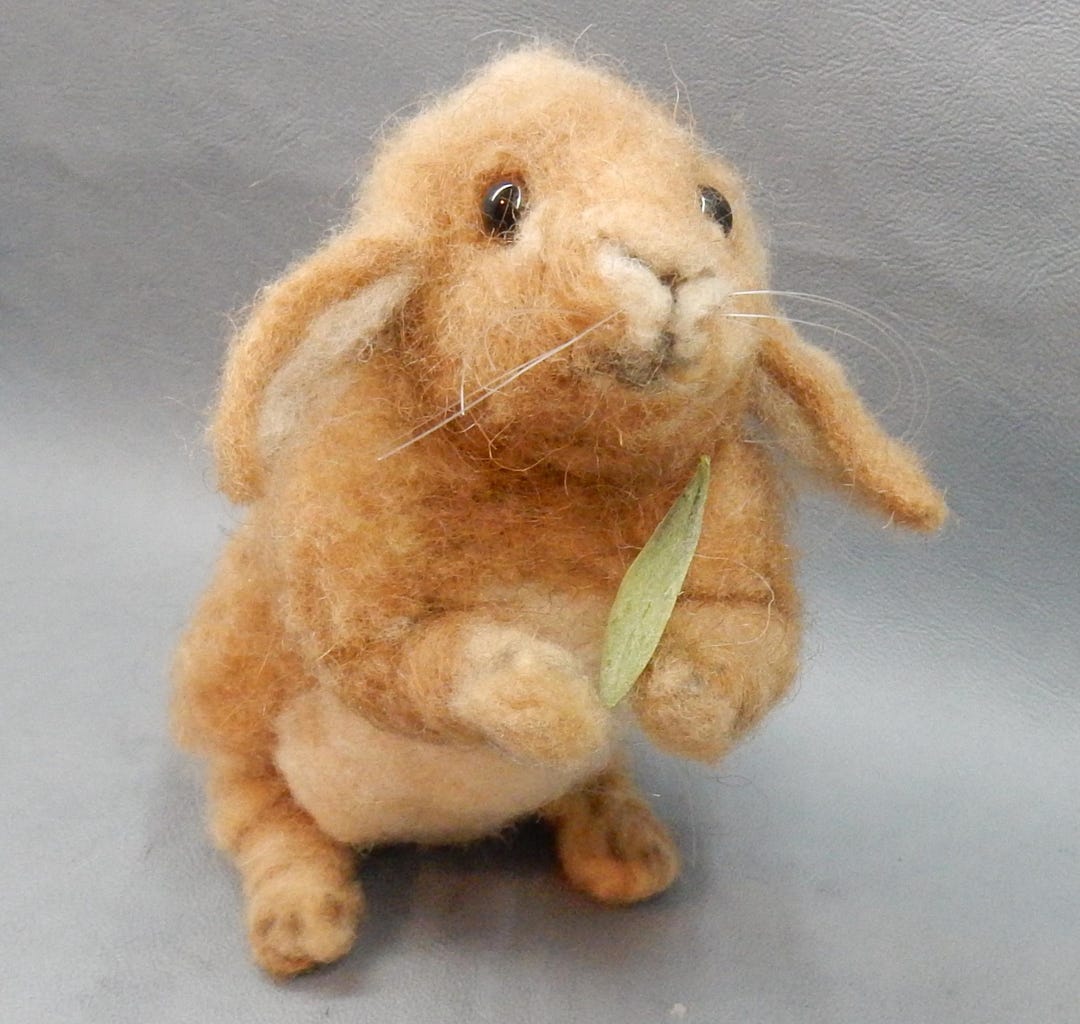 Custom Needle Felted Dwarf Lop Rabbit Replica: Flexible Pet Sculpture ...