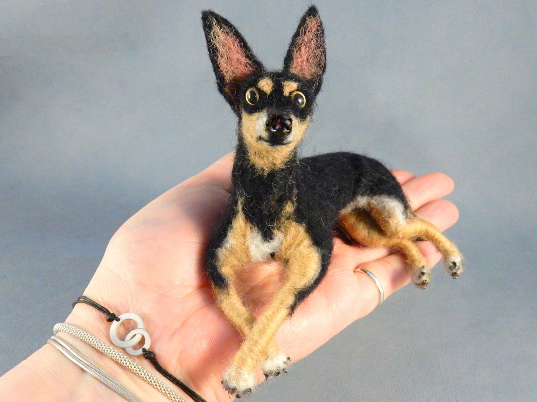 Needle Felted Prazsky Krysarik Miniature: Custom Dog Memorial Art ...