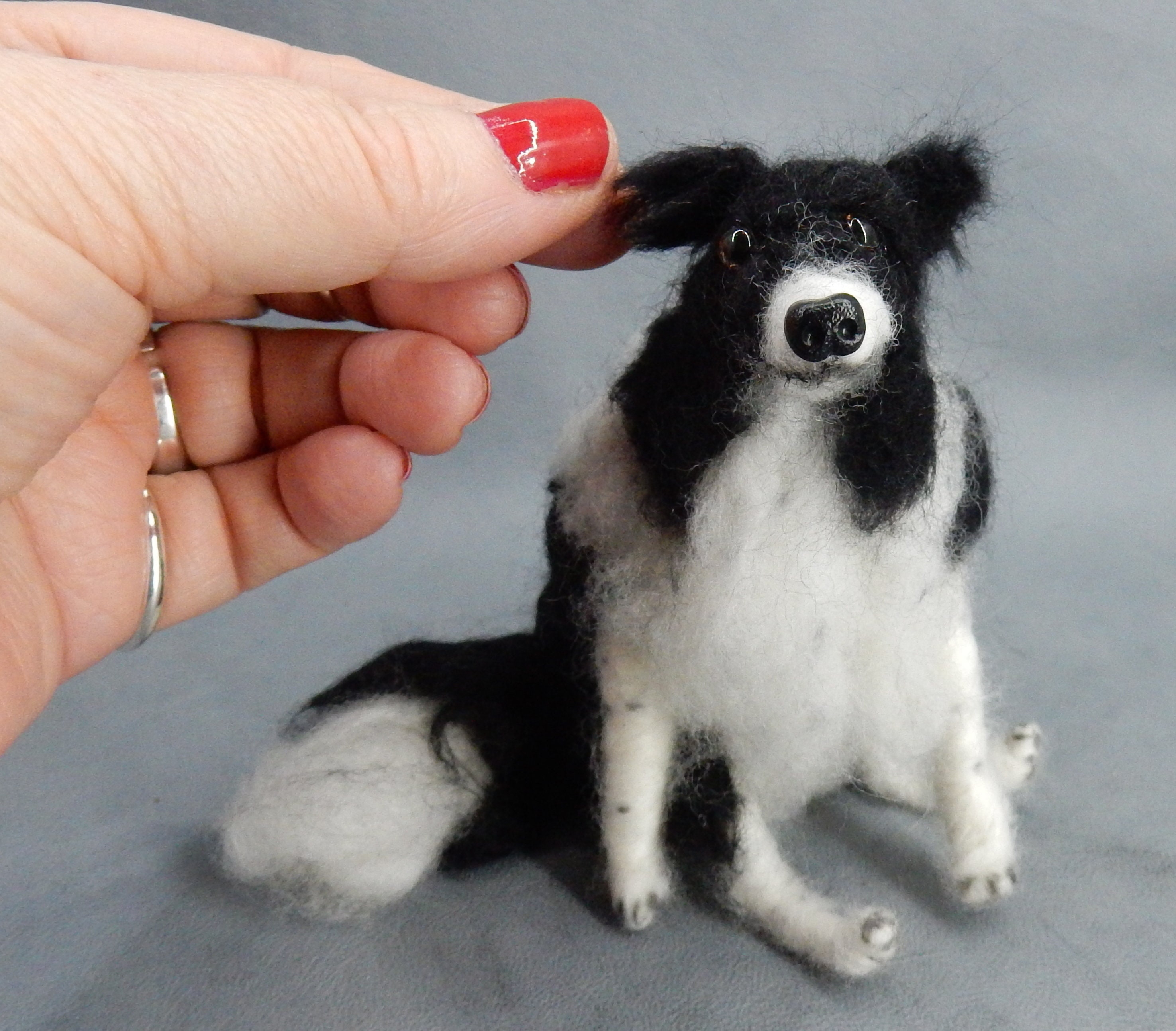 Border Collie Needle Felt Dog Miniature Custom Dog Replica - Etsy India