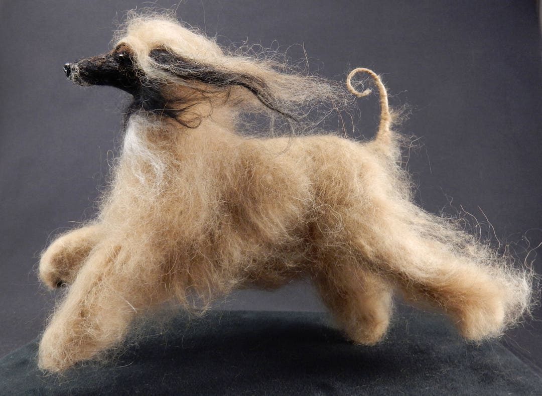 Custom Needle Felted Afghan Hound Replica: Flexible Dog Sculpture ...