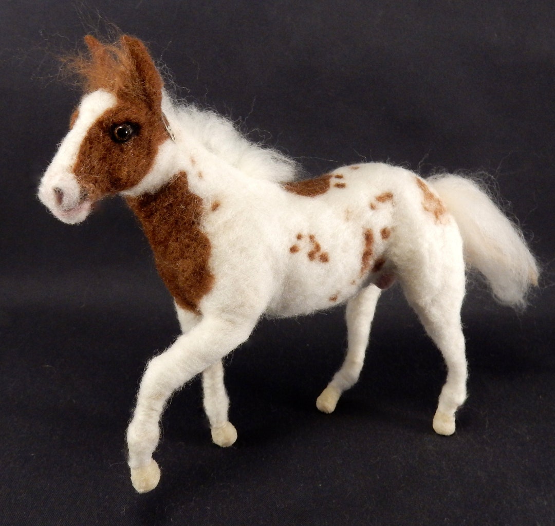 Custom Felted Paint Horse Sculpture: Wool Replica, Flexible Miniature - Etsy